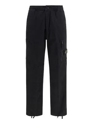 Stone Island Cotton Cargo Pants - Black