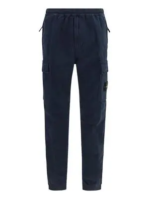 Stone Island Cargo Pants With Elasticated Cuffs - Blue