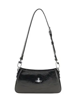VIVIENNE WESTWOOD Tasha Mini Croc Shoulder Bag - Black