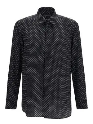 TOM FORD Silk Crêpe De Chine Polka-dot Shirt - Black