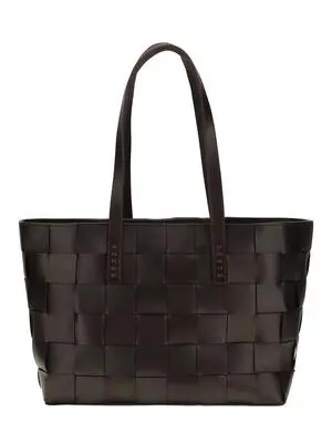 Dragon Diffusion Handwoven Leather Tote Bag - Brown
