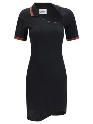 VIVIENNE WESTWOOD Cotton Piqué Polo Dress - Black