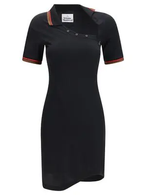 VIVIENNE WESTWOOD Cotton Piqué Polo Dress - Black
