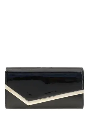 JIMMY CHOO Emmie Leather Clutch With Chain Strap - Black