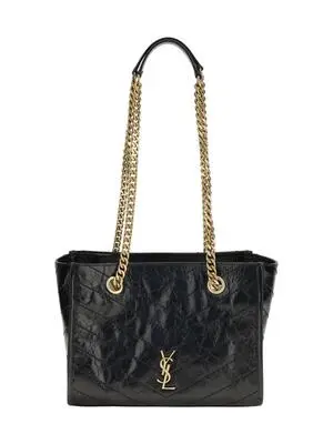 Saint Laurent Small Niki Leather Tote Bag - Black