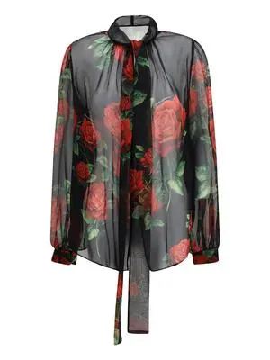 DOLCE & GABBANA DOLCE & GABBANA Rose Print Chiffon Blouse