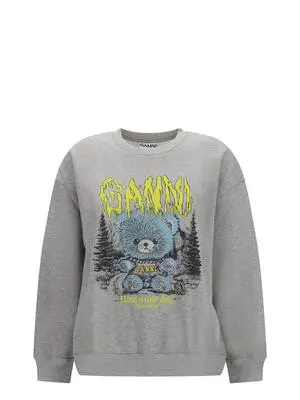 GANNI Isoli Teddy Forest Sweatshirt - Gray
