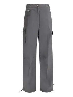 GANNI GANNI Stretch Cotton Cargo Pants Gray