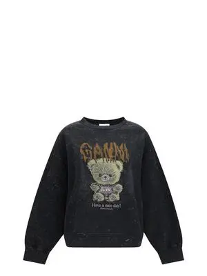 GANNI Isoli Forest Teddy Sweatshirt - Gray