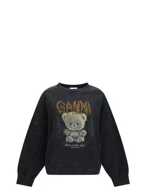 GANNI Ganni Isoli Forest Teddy Sweatshirt Gray