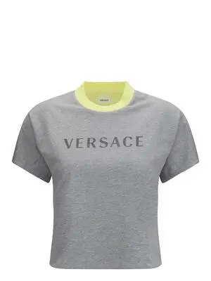 Versace Logo Cotton T-shirt - Gray