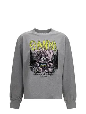 GANNI Isoli Teddy Forest Sweatshirt - Gray