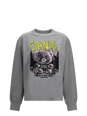 GANNI Isoli Teddy Forest Sweatshirt - Gray