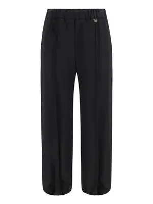 Burberry Wool Twill Jogging Pants - Black