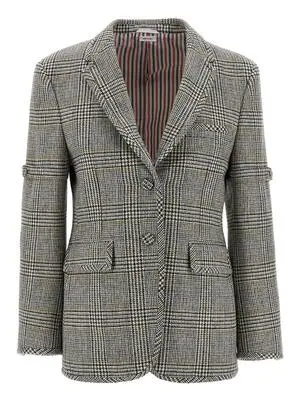 Thom Browne Prince Of Wales Checked Wool Single-breasted Blazer - Multicolor