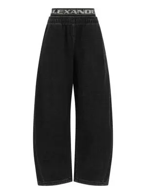 Alexander Wang Wide Leg Denim Pants - Black