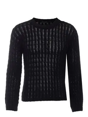 ANN DEMEULEMEESTER Twisted Crew Neck Sweater - Black