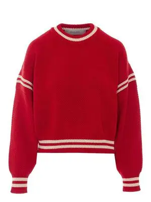GOLDEN GOOSE Embroidery Boxy Sweater - Red