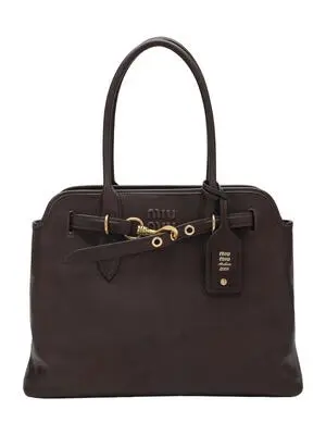 Miu Miu Radica Nappa Leather Aventure Bag - Brown