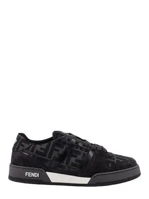 Fendi Ff Jacquard And Suede Match Sneakers - Multicolor