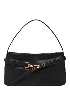 Miu Miu Nappa Leather Shoulder Bag - Black