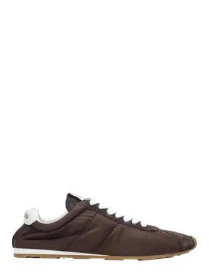 Miu Miu Burnt-tone Leather Plume Sneakers - Brown