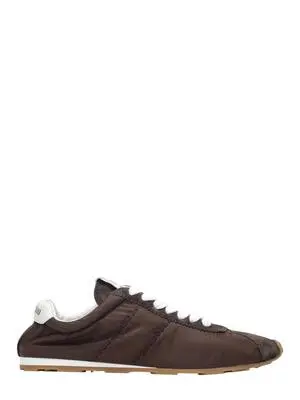 Miu Miu Burnt-tone Leather Plume Sneakers - Brown
