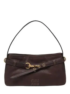 Miu Miu Nappa Leather Shoulder Bag - Brown