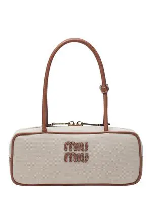 Miu Miu Canvas And Leather Small Beau Bag - Cream