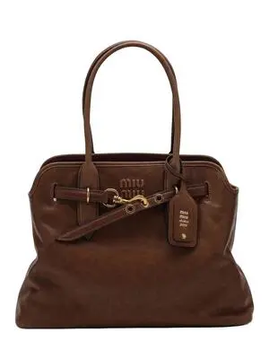 Miu Miu Rovere Nappa Leather Aventure Bag - Brown