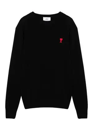 AMI Paris De Coeur Cotton Sweater - Black