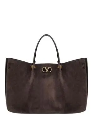 Valentino Garavani Large Rockstud Shopping Bag - Brown
