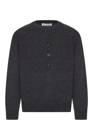 Our Legacy OUR LEGACY Charcoal Merino Wool Henley Sweater Gray
