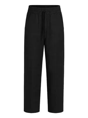 AMI Paris Wool Trousers With An Elasticated Waist - Black