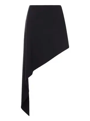 Alaïa Asymmetrical Wool Skirt - Black