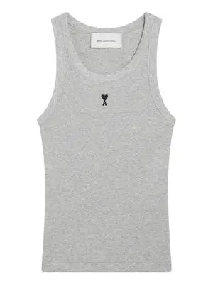 AMI Paris De Coeur Tank Top - Gray