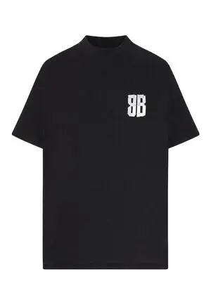 Balenciaga Balenciaga Loose Fit Glitter Tape T-Shirt Black