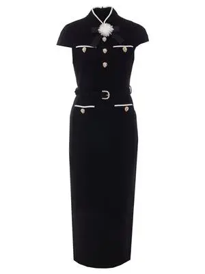SELF-PORTRAIT Midi Dress - Black