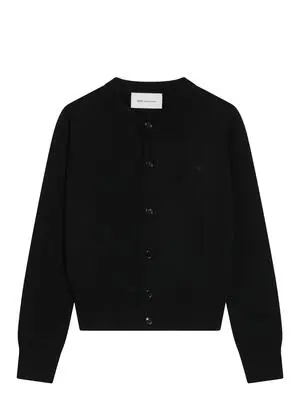 AMI Paris De Coeur Wool Cardigan - Black