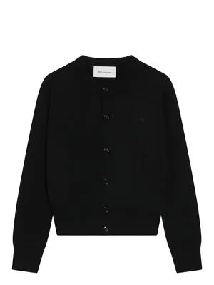 AMI Paris De Coeur Wool Cardigan - Black