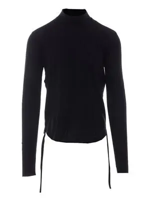 ANN DEMEULEMEESTER Lenart Wrinkled Long Sleeves T-shirt - Black