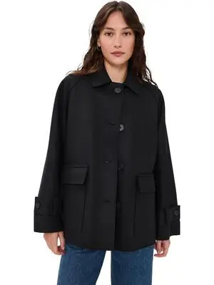 Harris Wharf London Raglan Wool Jacket - Black