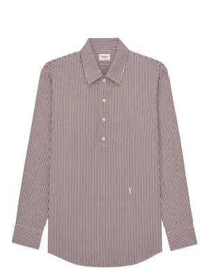 Saint Laurent Cassandre Cotton Shirt With Striped Pattern - Multicolor