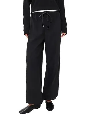 Vince Soft Flannel Drawstring Pants - Black