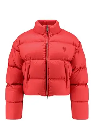 Gucci Crop Fit Down Jacket With Iconic Crest - Multicolor