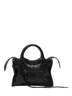 Balenciaga Le City Nano Leather Handbag - Black