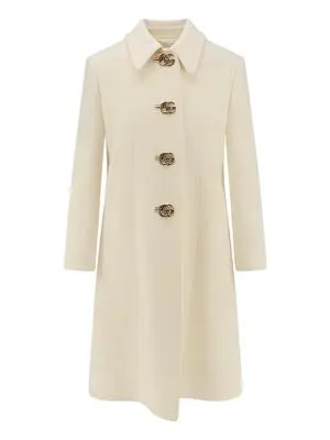 Gucci White Wool Crãªpe Coat - Multicolor