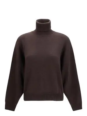 Brunello Cucinelli Cashmere Turtleneck With Monili Detail On The Back - Multicolor