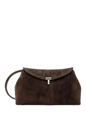 TOTEME Toteme Women Suede T-Lock Clutch Brown