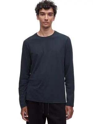 Lululemon Everyday Cotton-blend Classic Long-sleeve T-shirt - True Navy